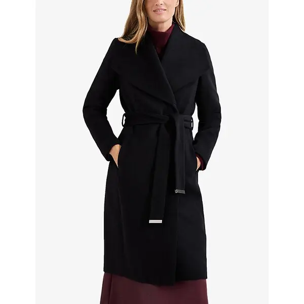 PHASE EIGHT Belted Wool-blend Coat