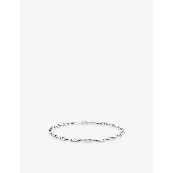 POUBEL Engraved-link Sterling- Necklace - Silver
