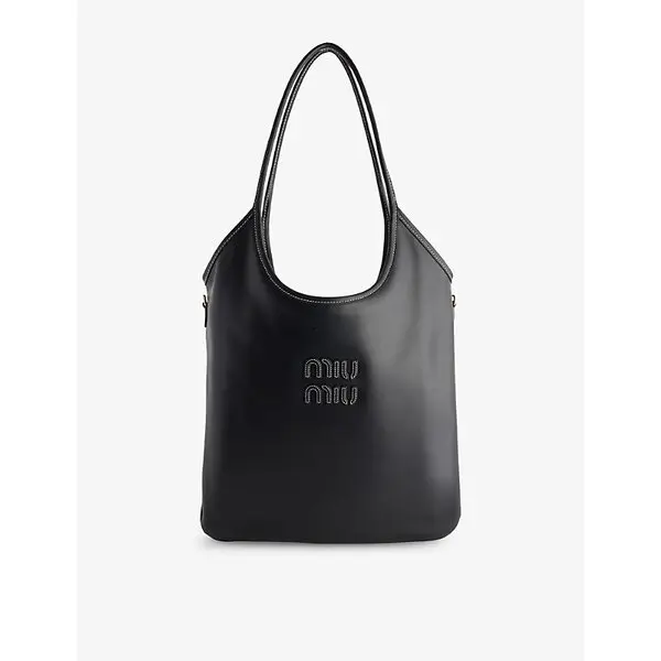 Miu Miu Ivy Soft Leather Shoulder Bag - Nero