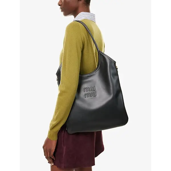 Miu Miu Ivy Soft Leather Shoulder Bag - Nero