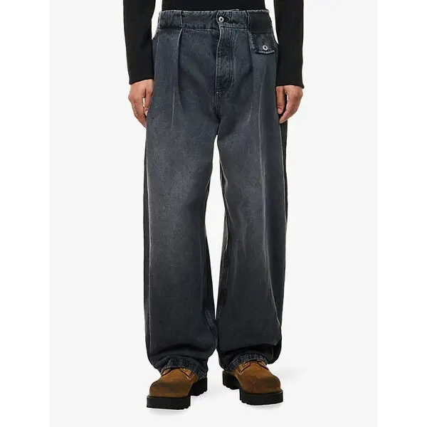Loewe Barrel-leg Denim Jeans With Brand Patch