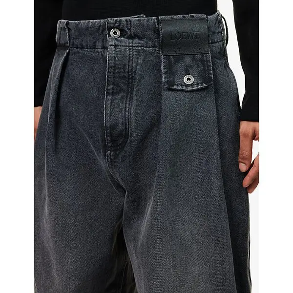 Loewe Barrel-leg Denim Jeans With Brand Patch