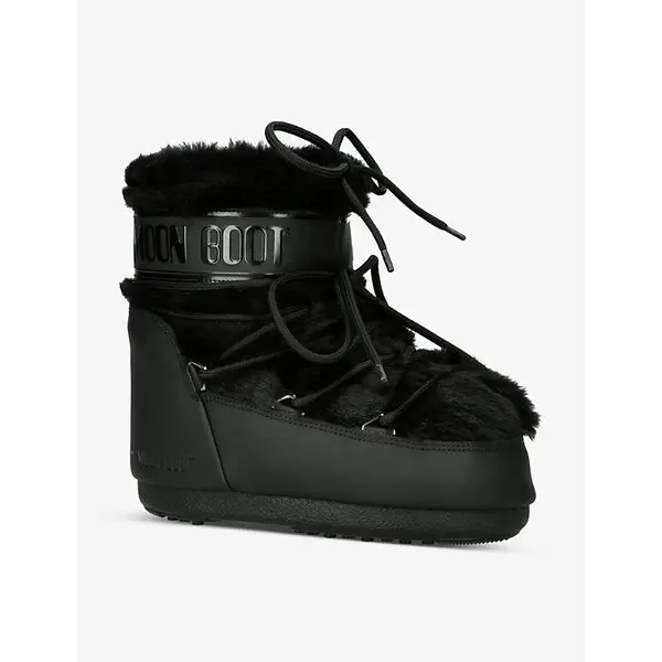 Moon Boot Icon Low Logo-print Faux-fur Snow Boots - Black
