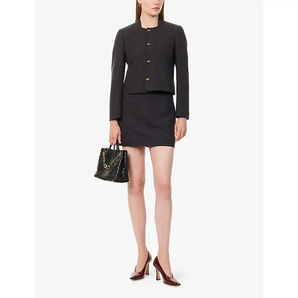 Bottega Veneta Patch-pockets Mid-rise Mini Skirt