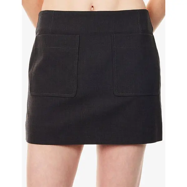 Bottega Veneta Patch-pockets Mid-rise Mini Skirt