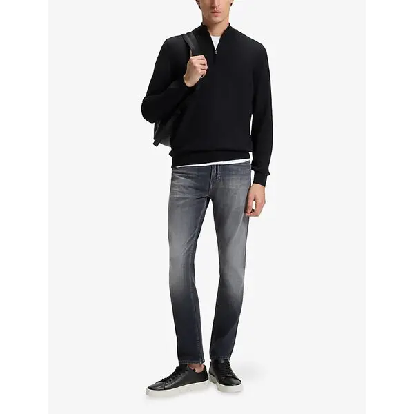 BOSS Zip-neck Wool-knitted Jumper