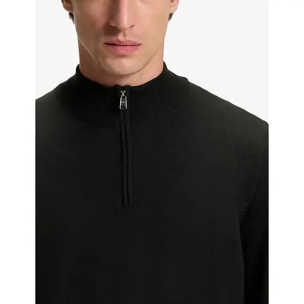 BOSS Zip-neck Wool-knitted Jumper
