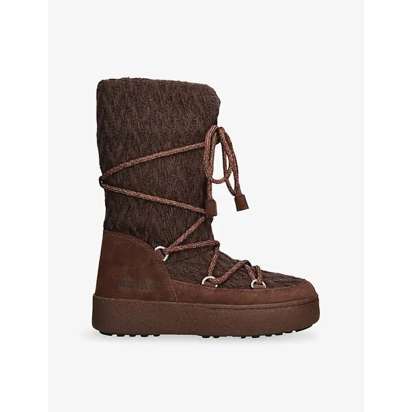 Moon Boot X Guest In Residence Knitted Lace-up Boots