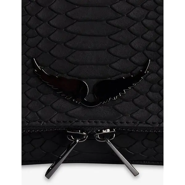 Zadig&Voltaire Rock Nano Soft Savage Leather Clutch Bag - Black