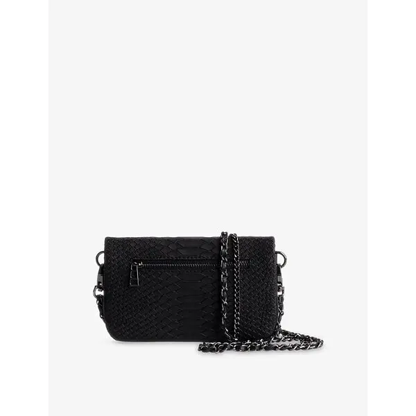 Zadig&Voltaire Rock Nano Soft Savage Leather Clutch Bag - Black