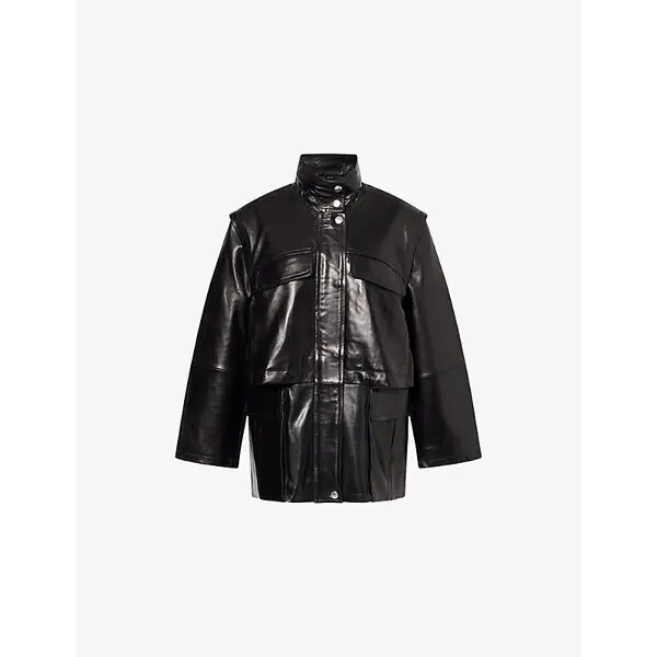 STAND STUDIO High-neck Leather Parka