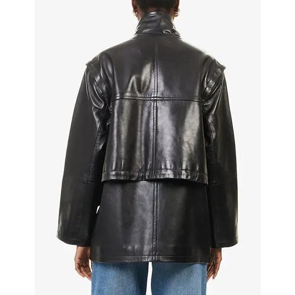 STAND STUDIO High-neck Leather Parka