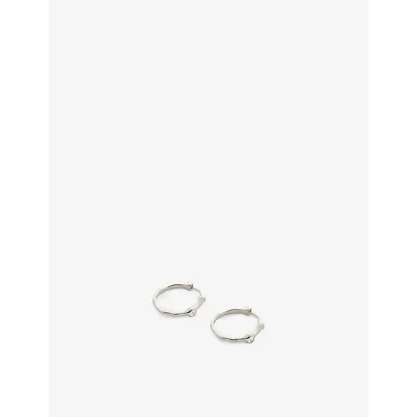 Monica Vinader Siren Diamond Hoop Earrings - Silver