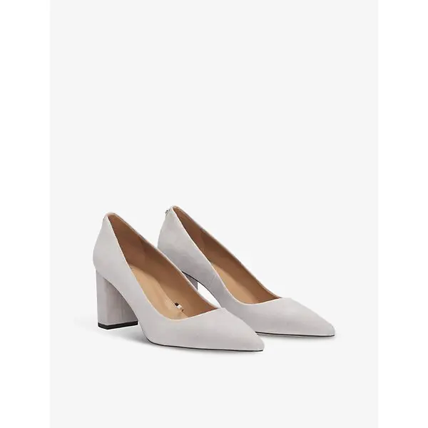 BOSS Pointed-toe Suede Pumps With Logo Rivet