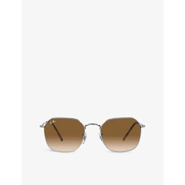 Ray-ban Hexagonal-frame Metal Sunglasses - Grey
