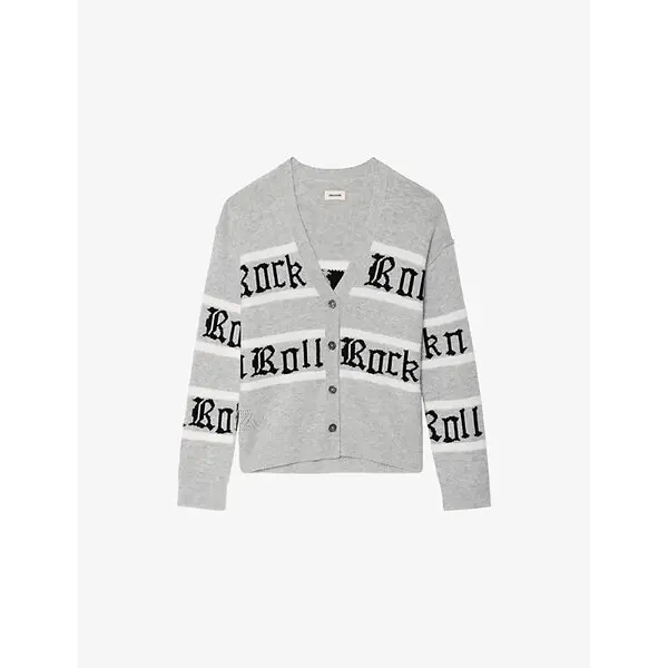 Zadig&Voltaire Rock 'n' Roll" Jacquard Wool And Cashmere Blend Cardigan