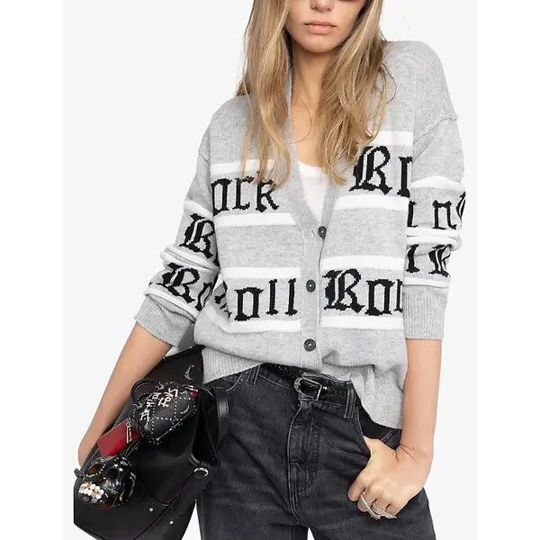 Zadig&Voltaire Rock 'n' Roll" Jacquard Wool And Cashmere Blend Cardigan