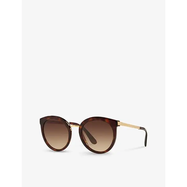 Dolce & Gabbana Dg4268 Round-frame Tortoiseshell Acetate Sunglasses