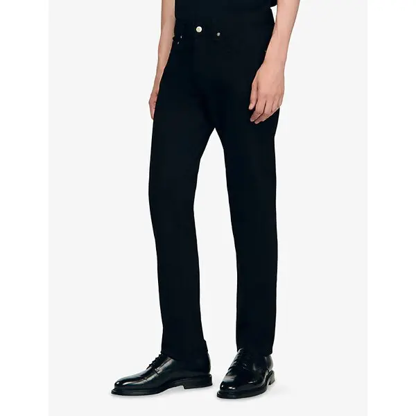 Sandro Slim-fit Mid-rise Stretch-denim Jeans - Black