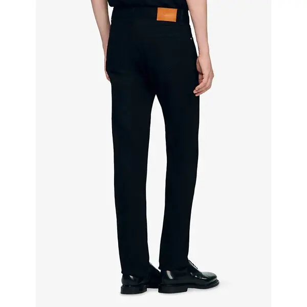 Sandro Slim-fit Mid-rise Stretch-denim Jeans - Black