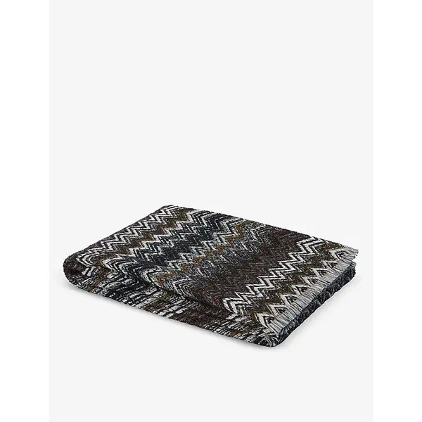 Missoni Forest Zigzag Cotton-blend Throw 130cm X 195cm - Black/multi