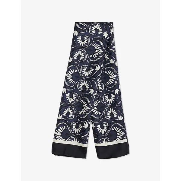 Max Mara Square Graphic-pattern Silk Scarf