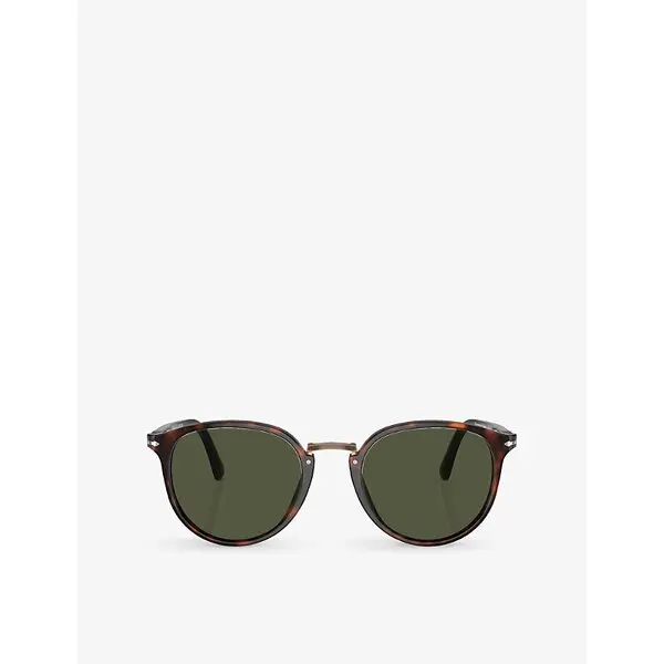 Persol Oval-frame Acetate Sunglasses - Brown
