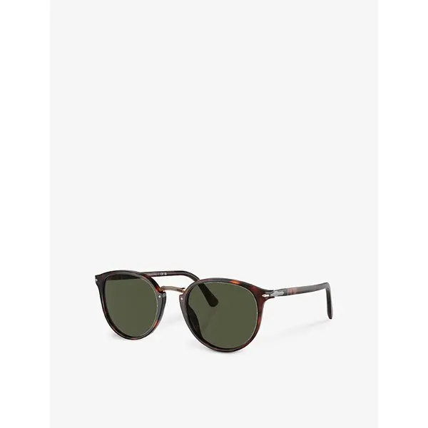 Persol Oval-frame Acetate Sunglasses - Brown