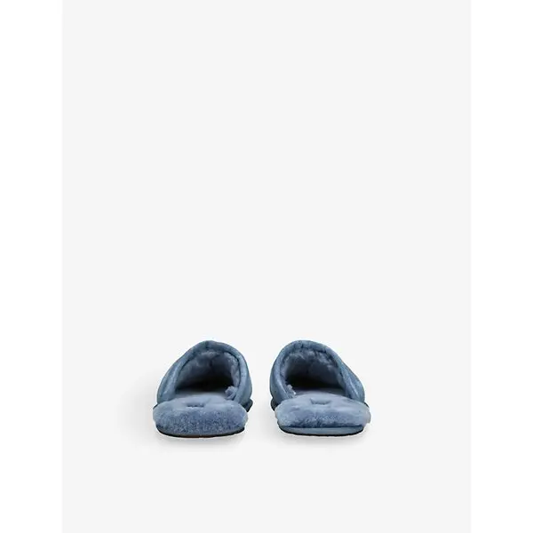 UGG Branded Suede And Shearling Slippers - Blue