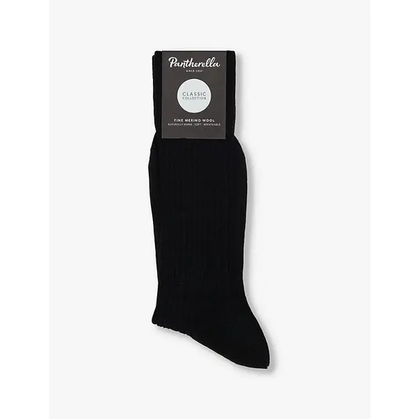 Pantherella Laburnum Wool-blend Socks - Black