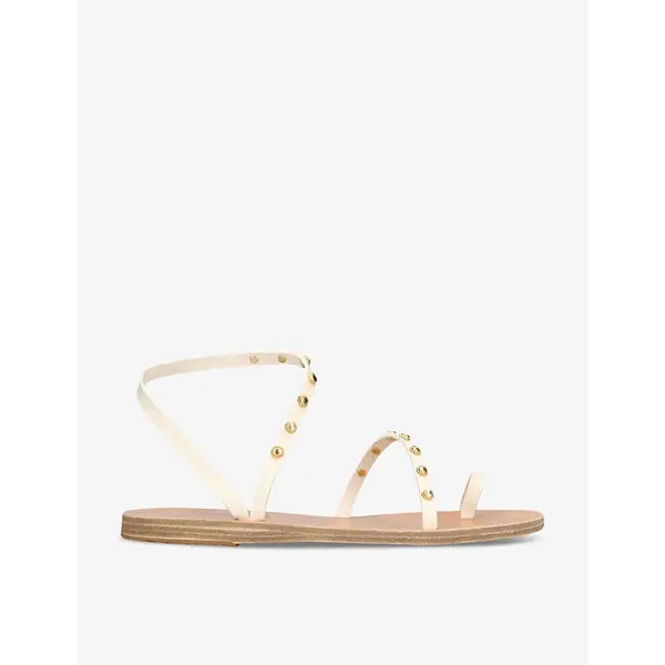 ANCIENT GREEK SANDALS Eleftheria Bee Studded Leather Sandals - Bone