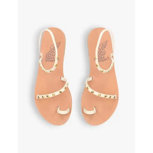 ANCIENT GREEK SANDALS Eleftheria Bee Studded Leather Sandals - Bone
