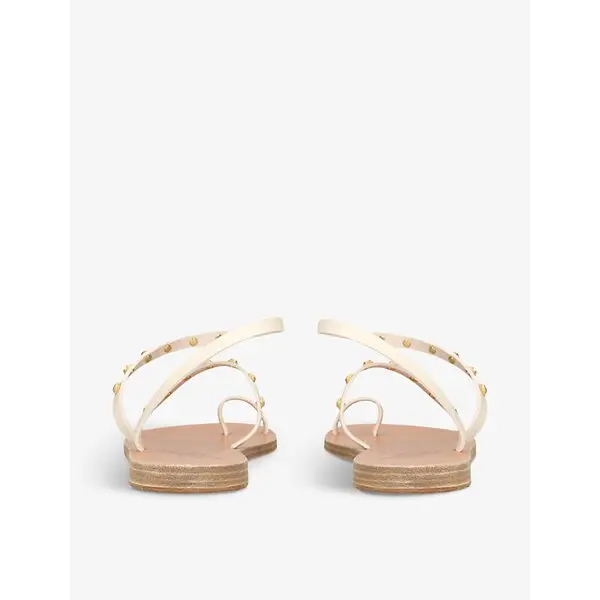 ANCIENT GREEK SANDALS Eleftheria Bee Studded Leather Sandals - Bone