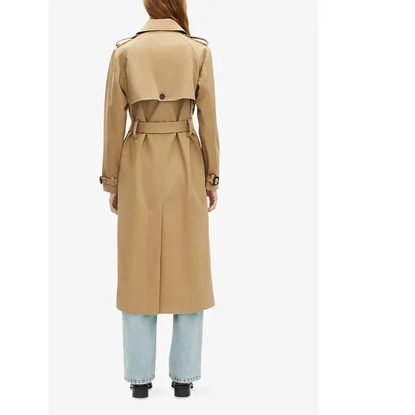 The Kooples Double-breasted Long Cotton Trench Coat