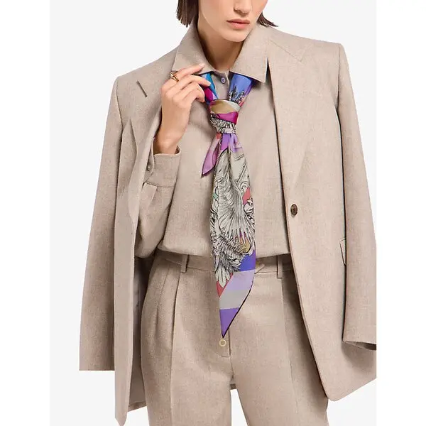 BVLGARI Polychroma Printed Square Silk-twill Scarf