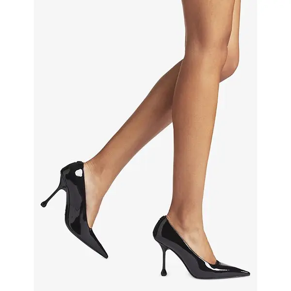 JIMMY CHOO Ixia Leather Heeled Courts - Black