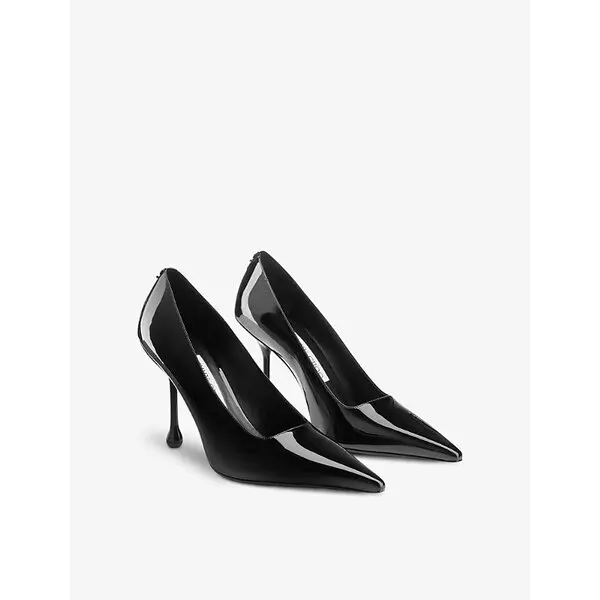 JIMMY CHOO Ixia Leather Heeled Courts - Black