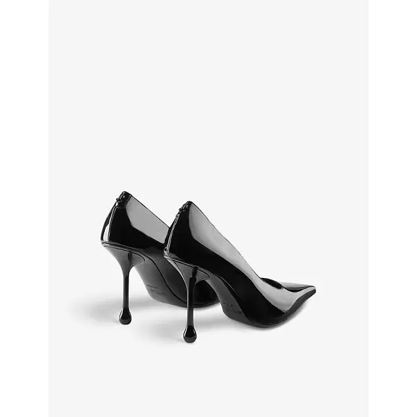 JIMMY CHOO Ixia Leather Heeled Courts - Black