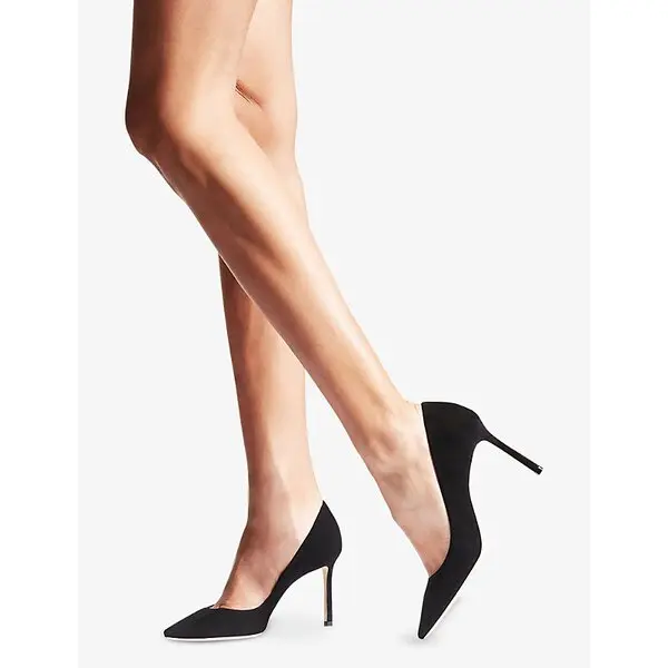 JIMMY CHOO Romy 85 Suede Pointed Toe Stiletto Pumps