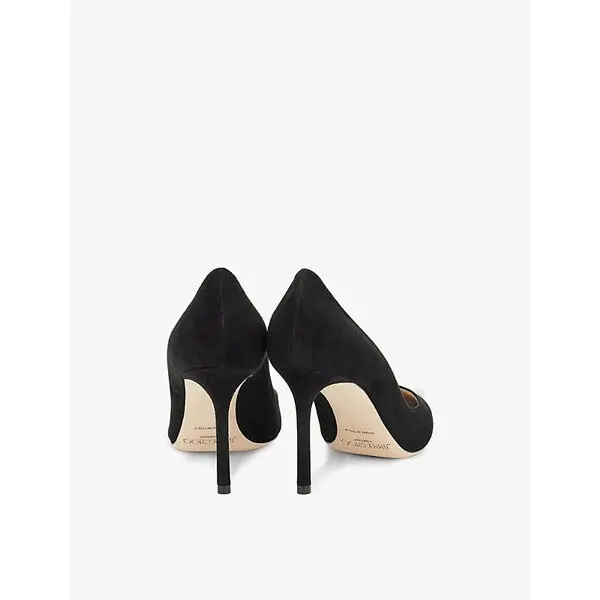JIMMY CHOO Romy 85 Suede Pointed Toe Stiletto Pumps
