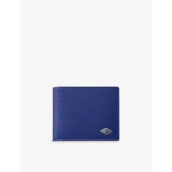 Cartier Losange Logo-plaque Grained Leather And Palladium Wallet - Ink