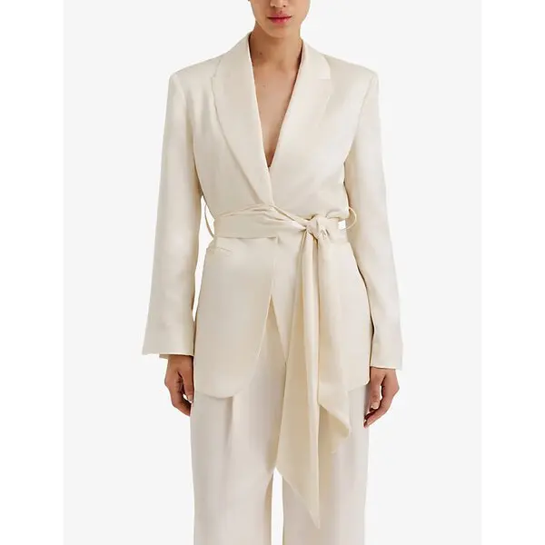 MALINA Liv Wrap Satin Blazer