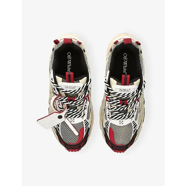 Off-White Be Right Back Mesh And Faux-leather Trainers - Red Comb