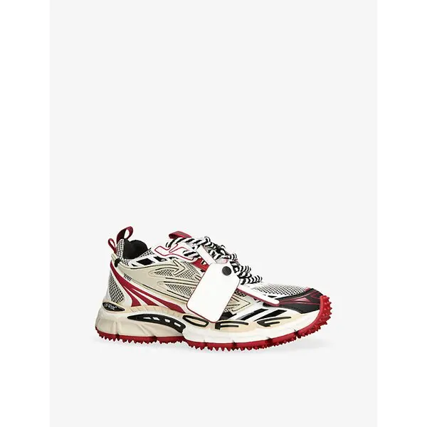 Off-White Be Right Back Mesh And Faux-leather Trainers - Red Comb