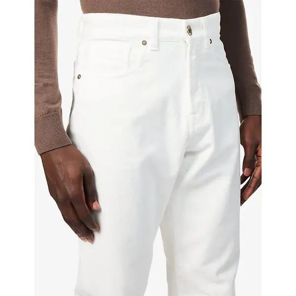 Eleventy Straight-leg Corduroy Cotton Blend Trousers
