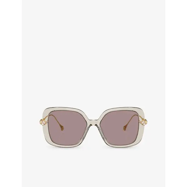 SWAROVSKI Sk6011 Square-frame Acetate Sunglasses - Nude