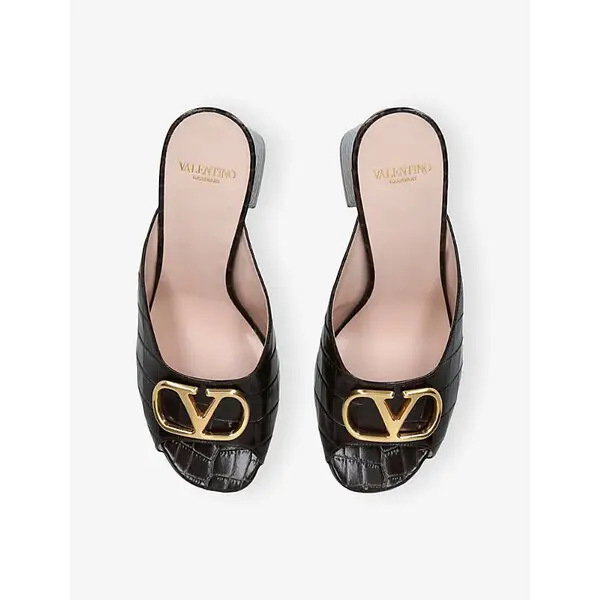 Valentino Garavani Vlogo 95 Leather Heeled Mules