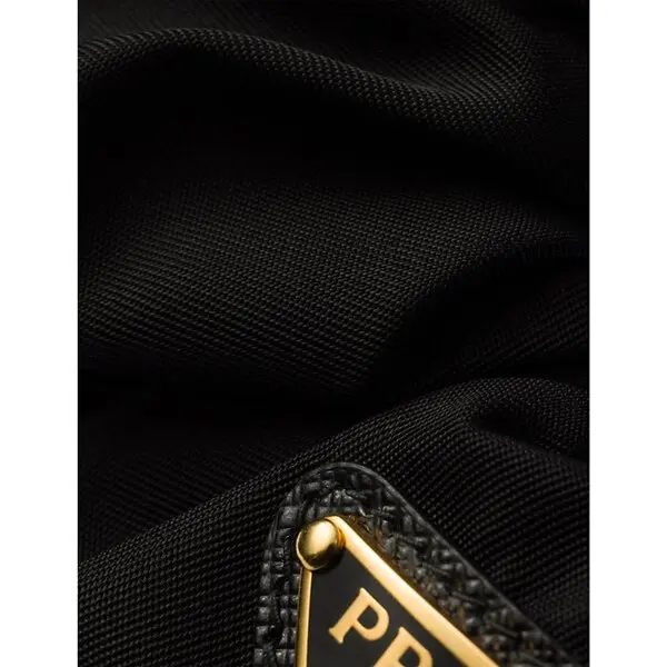Prada Re-nylon Logo Scrunchie - Black