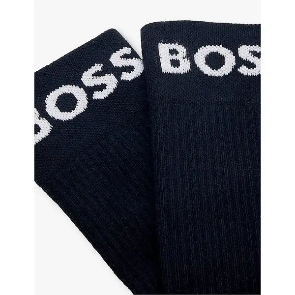 BOSS Pack Of Two Cotton-blend Socks - Black