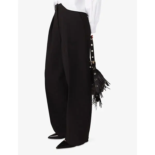 Maje Belted Elasticated-waist Trousers - Black